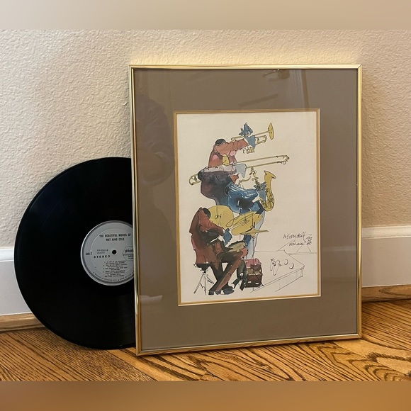 Art | Vintage 1976 New Orleans Jazz Art Print Signed Framed Midcentury ...